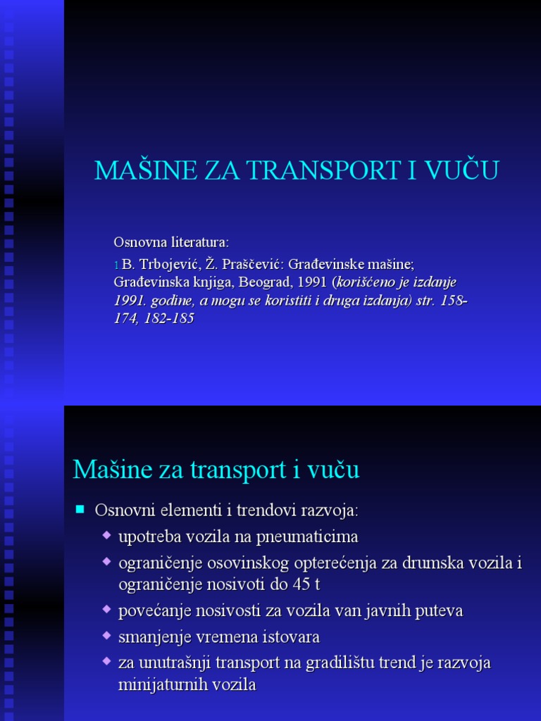 P4 - Gradjevinske Masine Za Transport 2019-20 | PDF