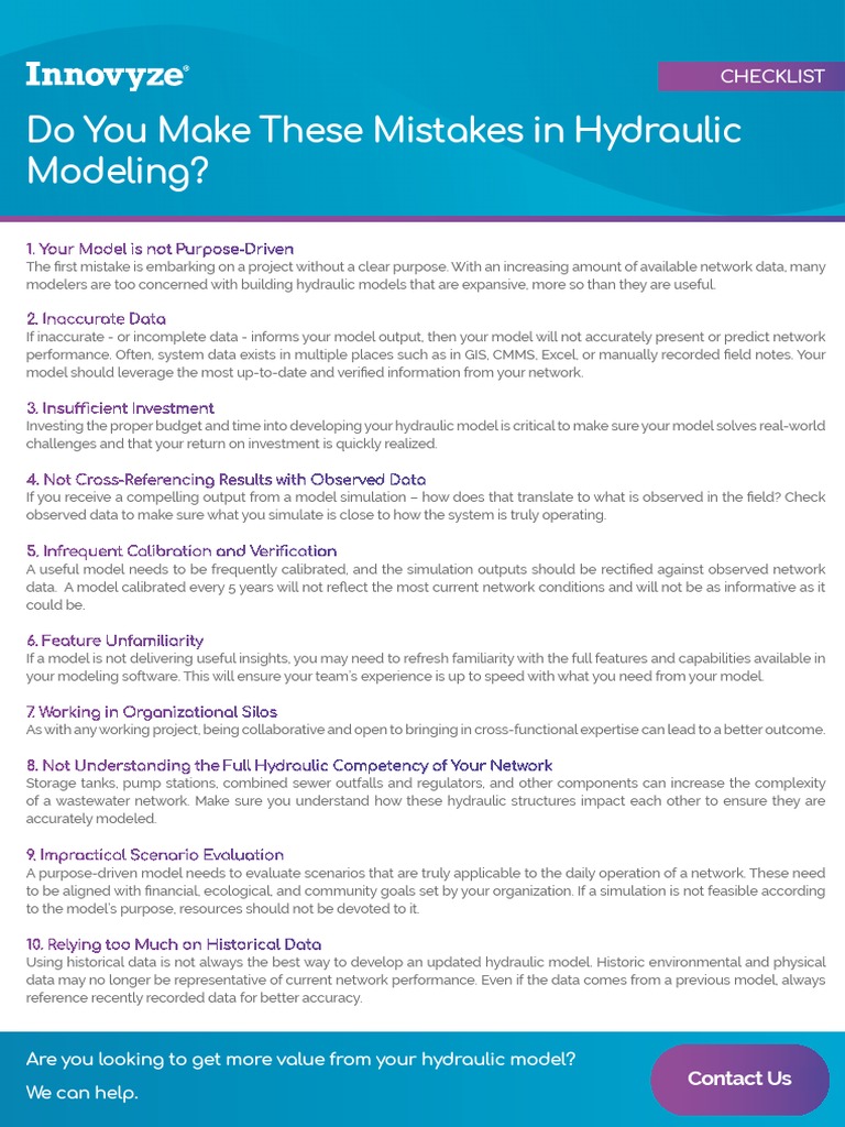 Do You Make These Mistakes in Hydraulic Modeling?: Checklist | PDF ...
