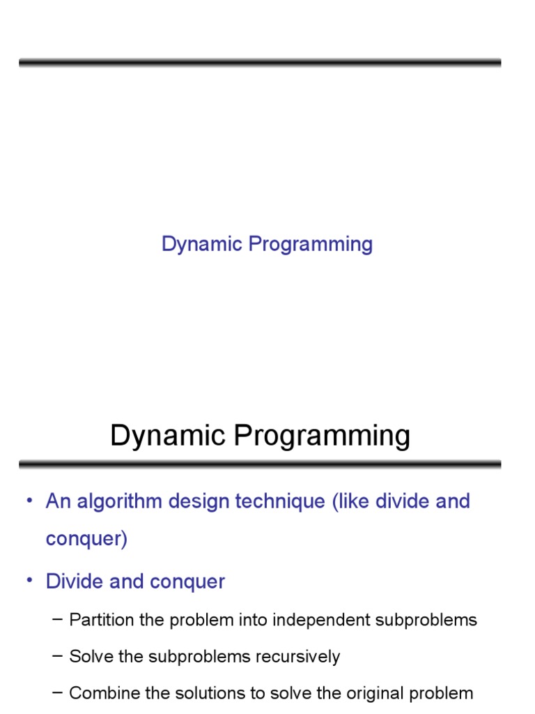 Lecture14 - Dynamic II | PDF | Dynamic Programming | Algorithms