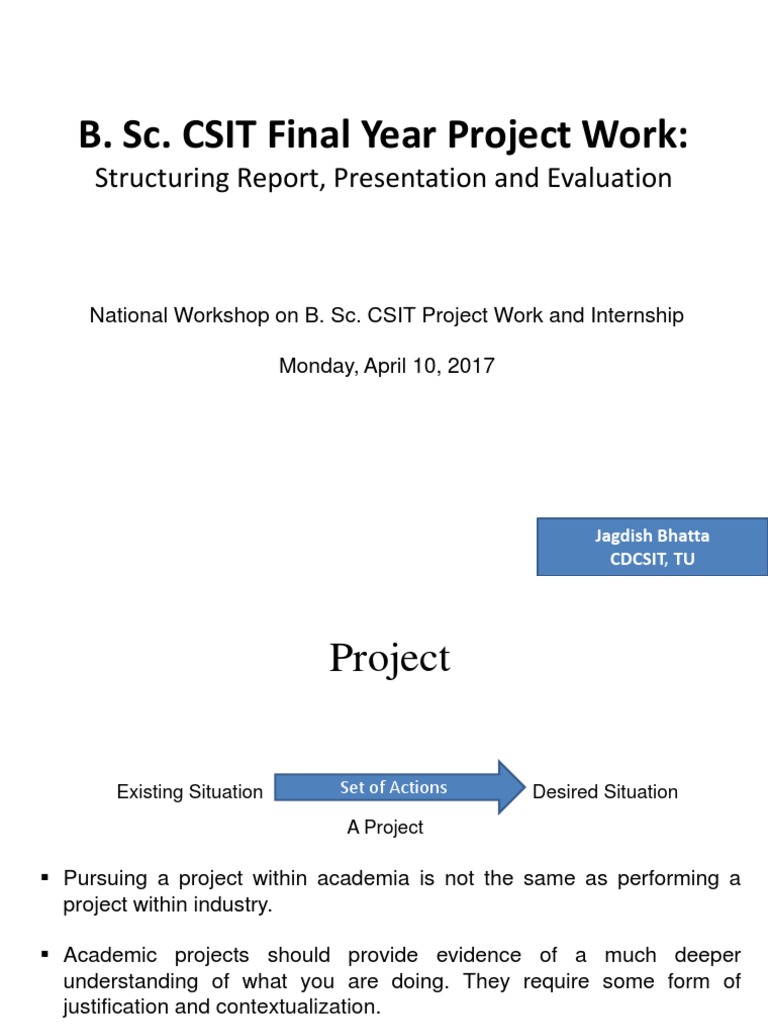 Report Writing Presentation Evaluation Guidelines For BSC CSIT Project ...