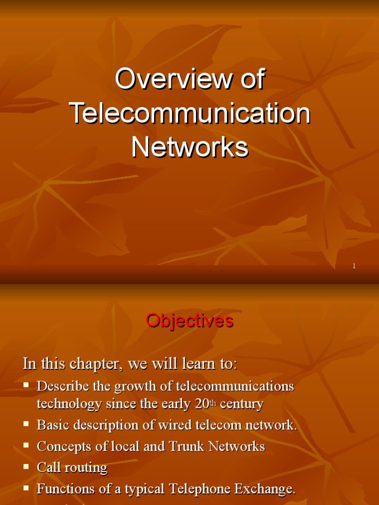 Overview of Telecommunication Networks | PDF | Telephone Exchange ...