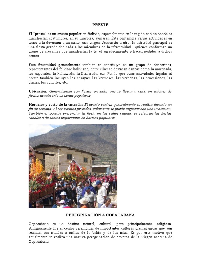 Tradiciones Del Preste, Todos Los Santos en La Paz | PDF | Bolivia ...