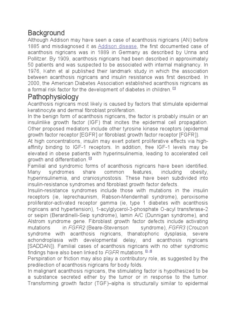 Acanthosis Nigricans Insights | PDF | Cancer | Endocrine System