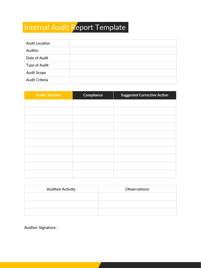 Internal Audit Report Template | PDF