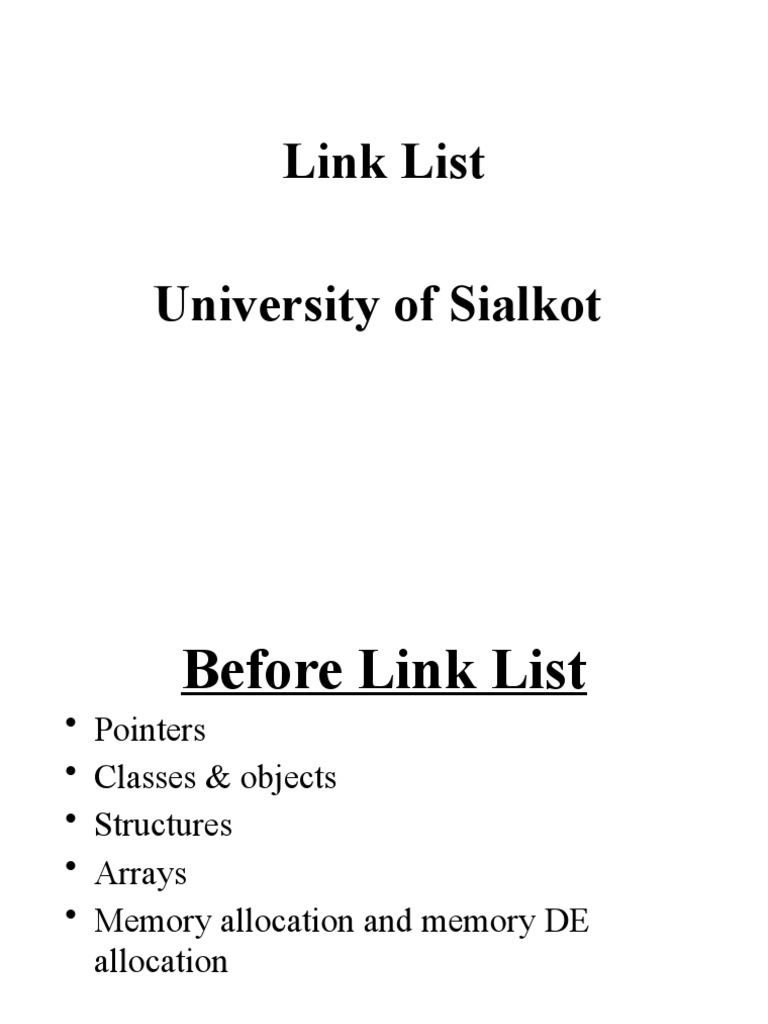 Link List | PDF | Array Data Structure | Pointer (Computer Programming)