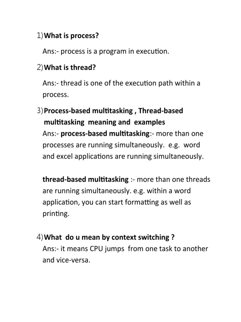Day 5 Viva | PDF | Process (Computing) | Thread (Computing)
