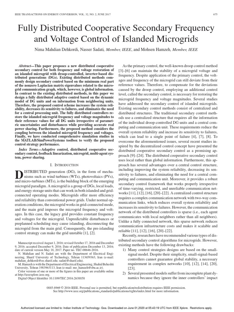 Fully Distributed Cooperative Secondary Frequency And Voltage Control
