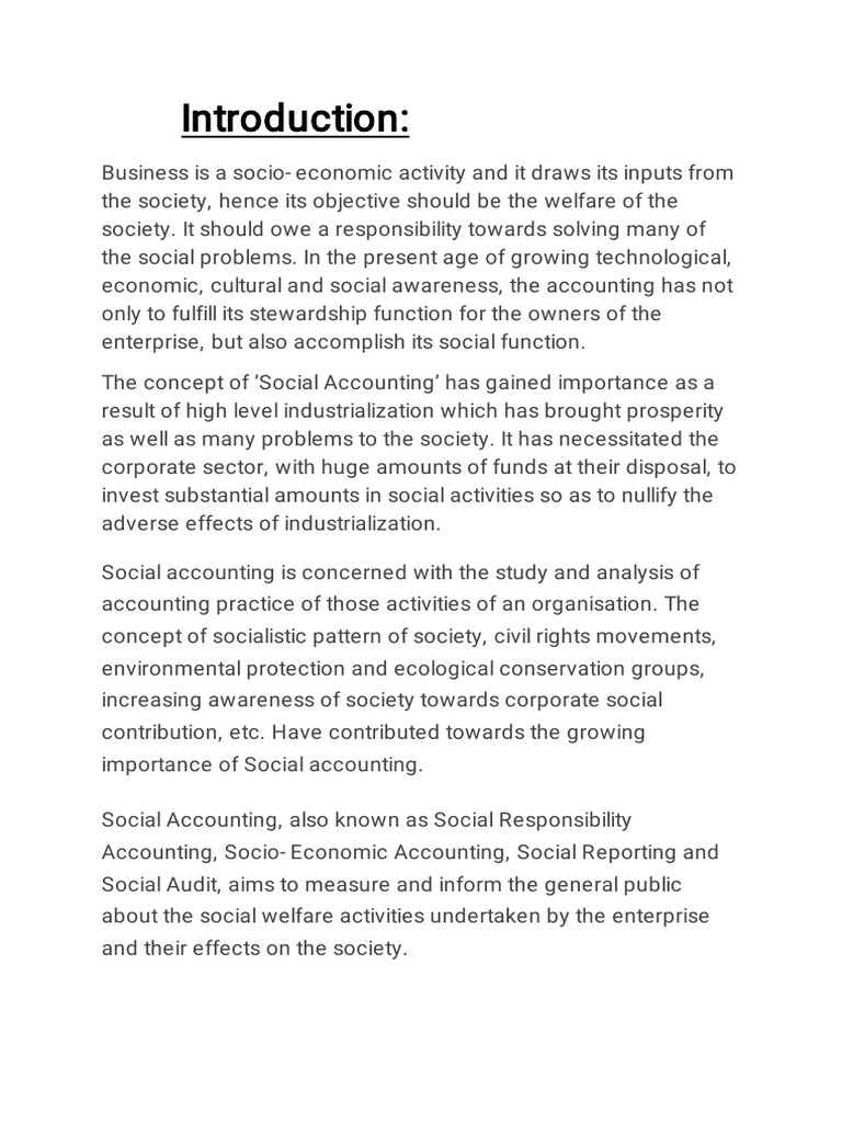 Understanding Social Accounting Basics | PDF