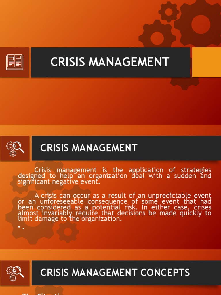 CRISIS MANAGEMENT Lecture PDF | PDF | Crisis Management | Civil Disorder