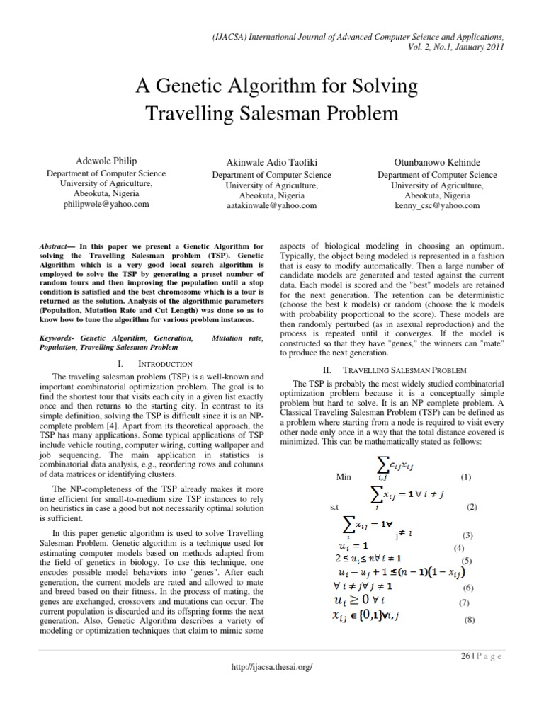 A Genetic Algorithm For Solving Travelling Salesman Problem Pdf Genetic Algorithm