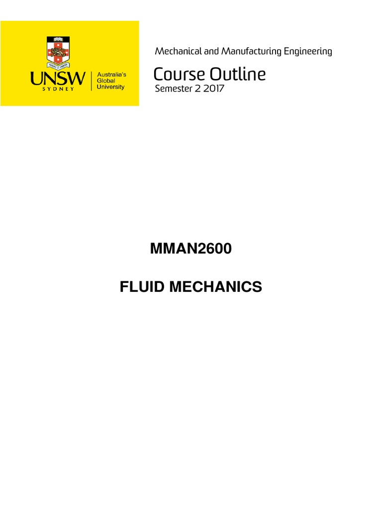 Fluid Mechanics Course Outlines PDF | Download Free PDF | Fluid Dynamics | Fluid Mechanics