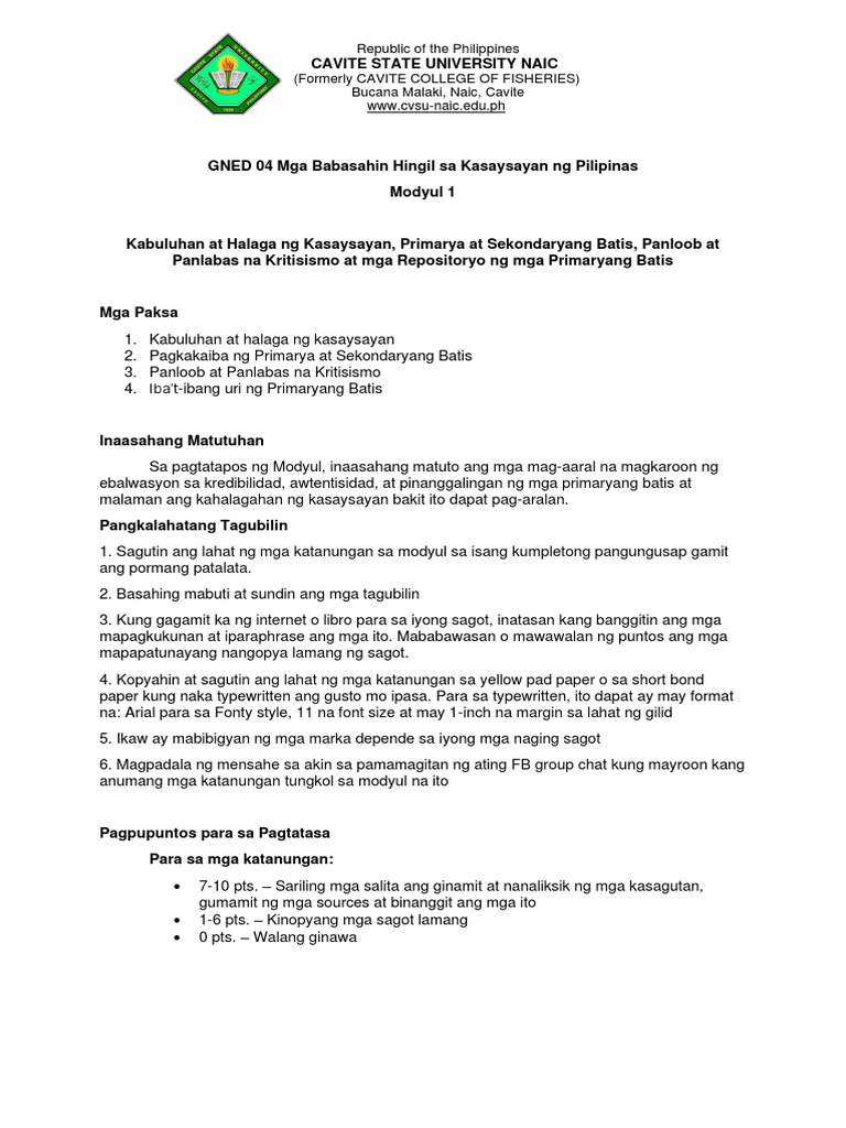 GNED 04 Modyul 1 | PDF