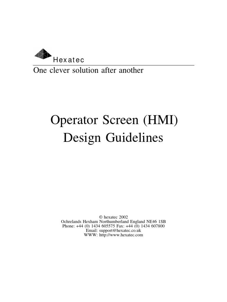 Operator Screen (HMI) Design Guidelines: One Clever Solution After ...