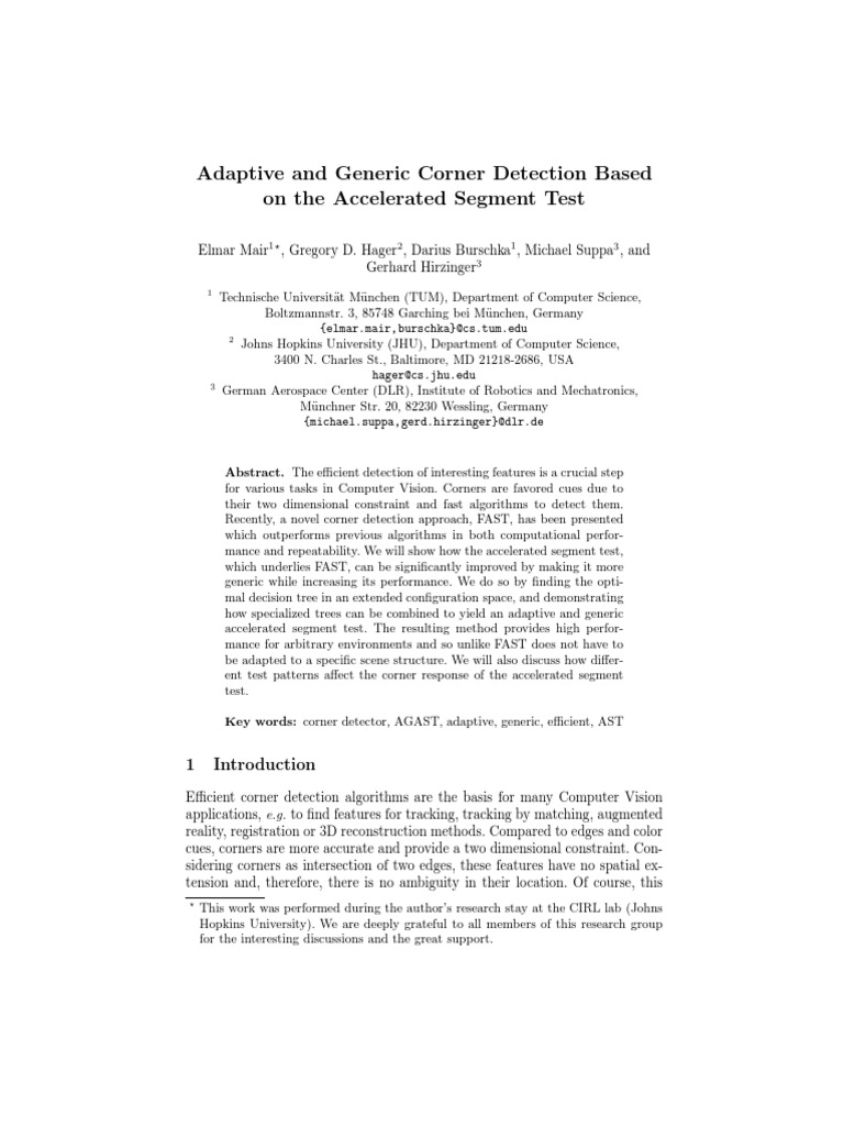 Adaptive and Generic Corner Detection Based On The Accelerated Segment ...
