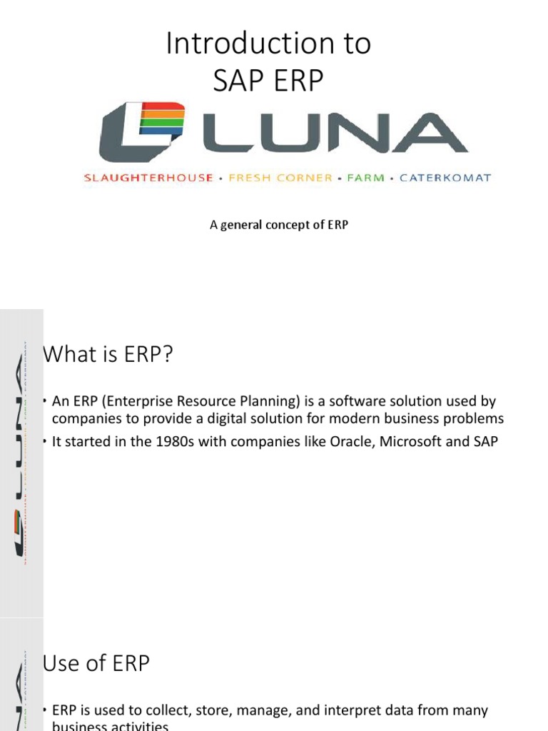 Introduction To SAP ERP | Download Free PDF | Enterprise Resource ...