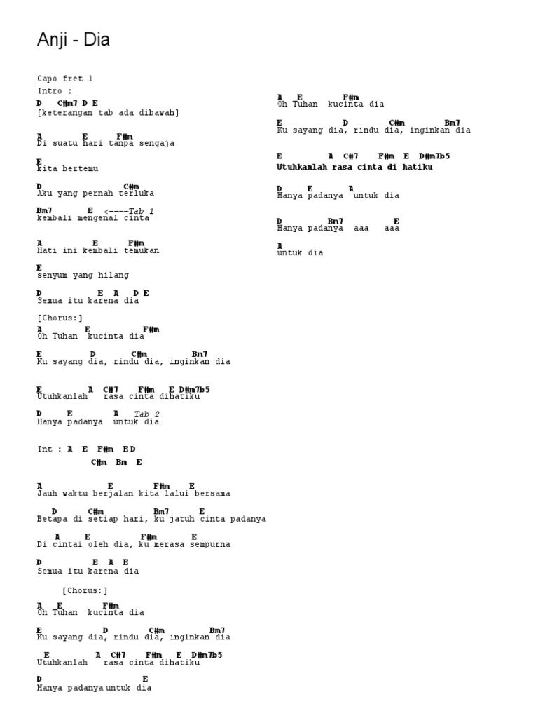 Chord Anji-Dia PDF | PDF
