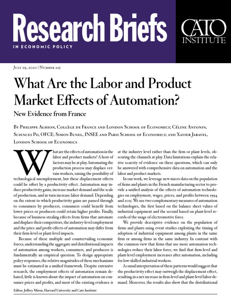 What Are The Labor and Product Market Effects of Automation? New ...