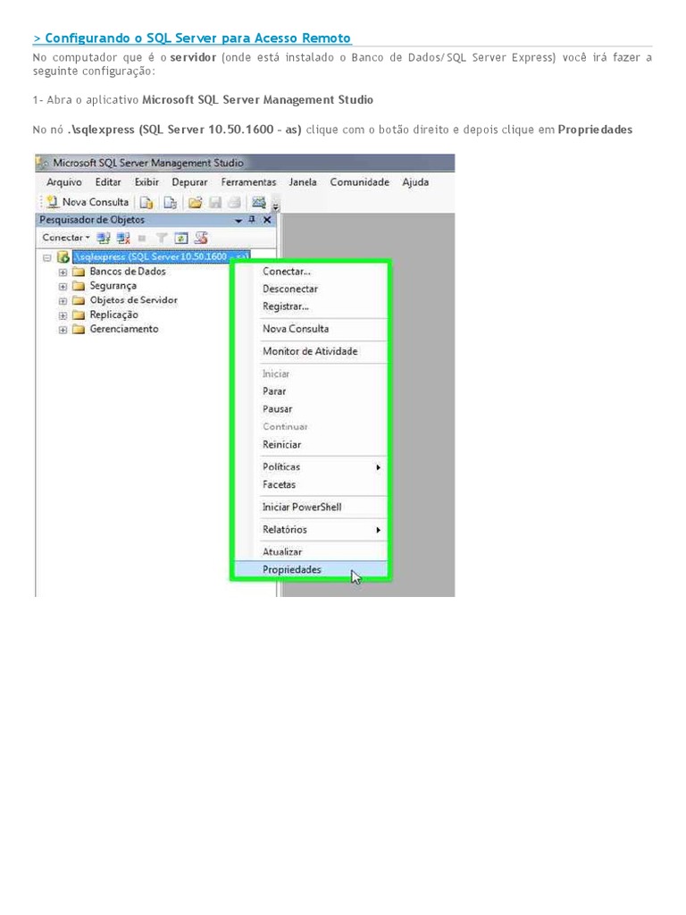 Configurar Acesso Remoto no SQL Server | PDF | Computadores