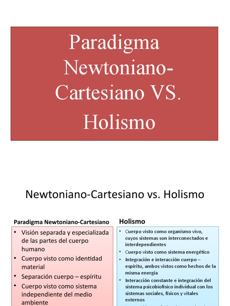 1a Presentación Holismo vs. Newtoniano-Cartesiano | PDF | Holismo | Mente
