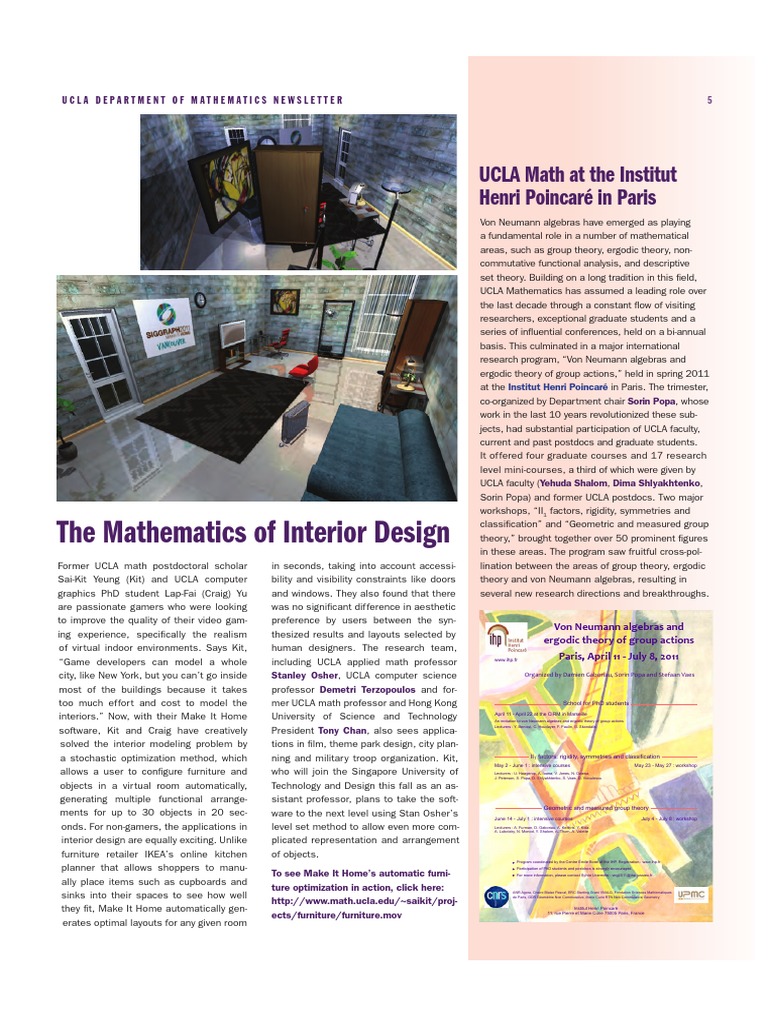 The Mathematics of Interior Design: UCLA Math at The Institut Henri ...