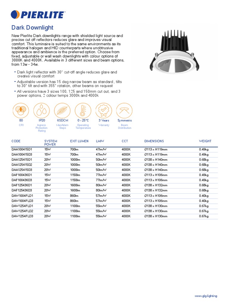 Pierlite-Dark Downlight | PDF | Light | Manufactured Goods
