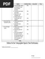 Speech Choir Evaluation Rubric | PDF | Linguistic Typology | Linguistics