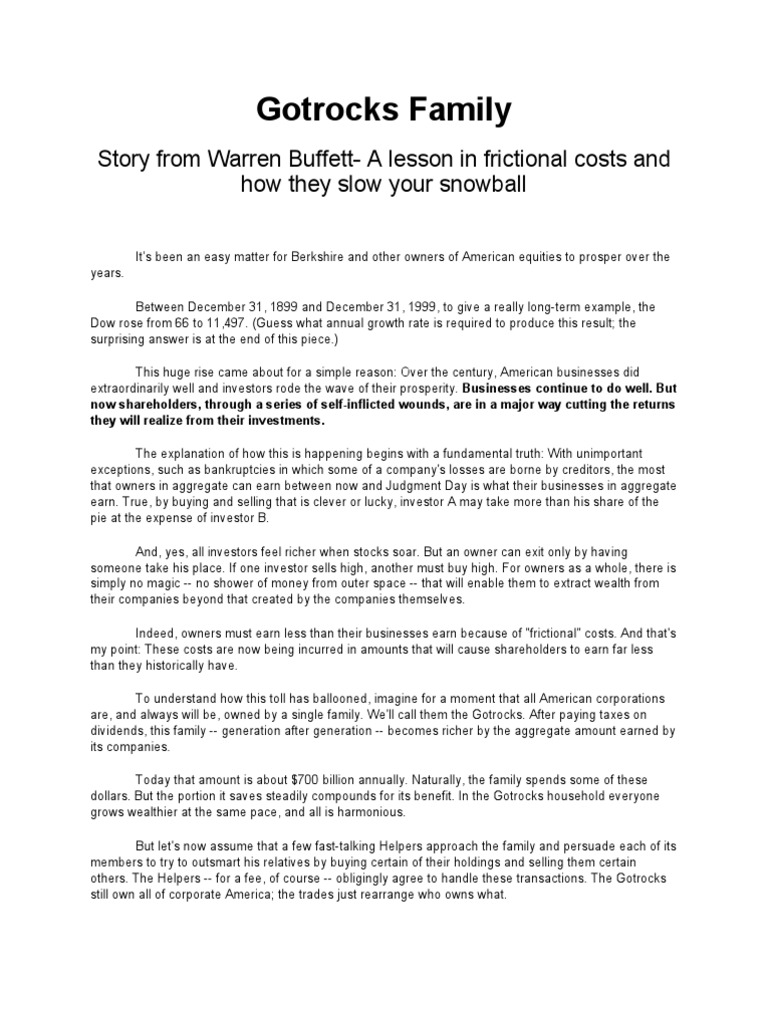 Gotrocks Family | Download Free PDF | Stocks | Investor