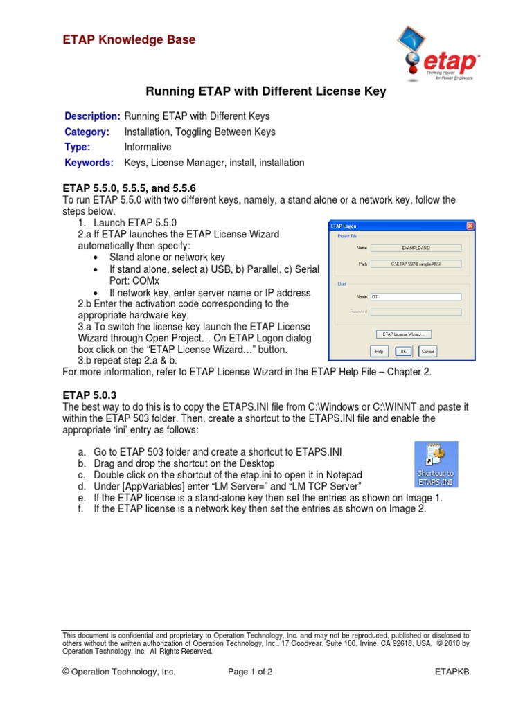 Running ETAP With Different License Key PDF | PDF | System Software ...
