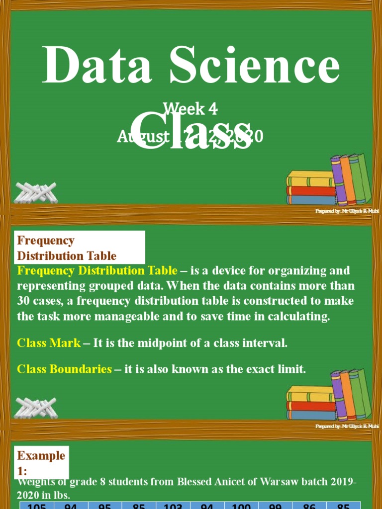 Data Science Class: Week 4 August 17-22, 2020 | PDF