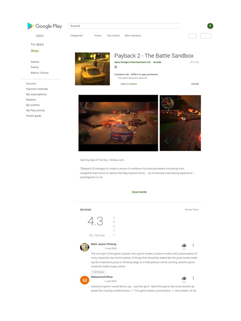 Payback 2 - The Battle Sandbox - Apps On Google Play PDF | PDF | Software | Leisure