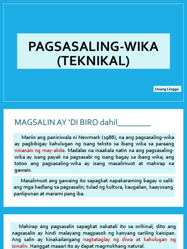 Kasaysayan NG Pagsasalin | PDF