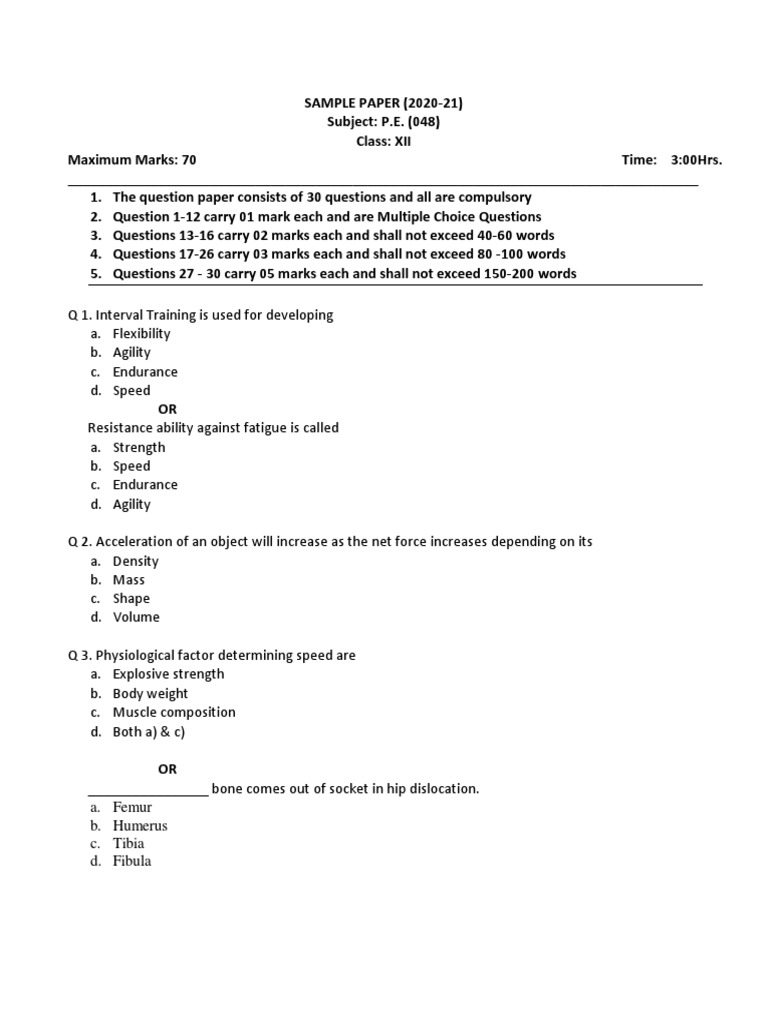 PhysicalEducation SQP PDF | PDF | Vitamin | Obesity