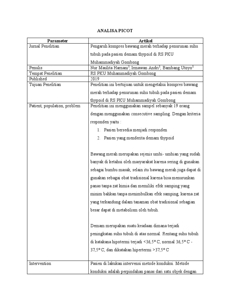 ANALISA PICOT Thypoid | PDF