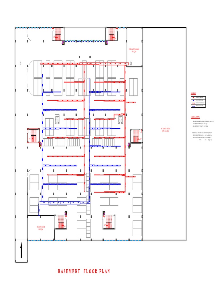 Basement Floor Plan: Extraction Room 130 SQ.M | PDF | Duct (Flow) | Home