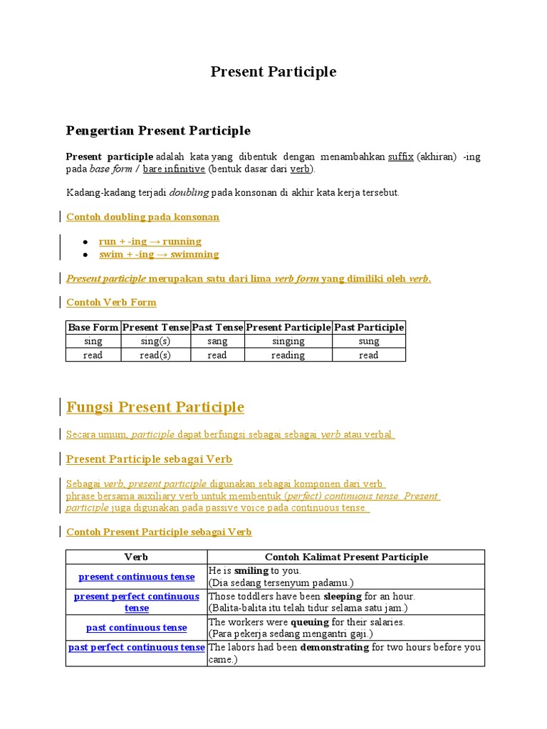 Present Participle | PDF
