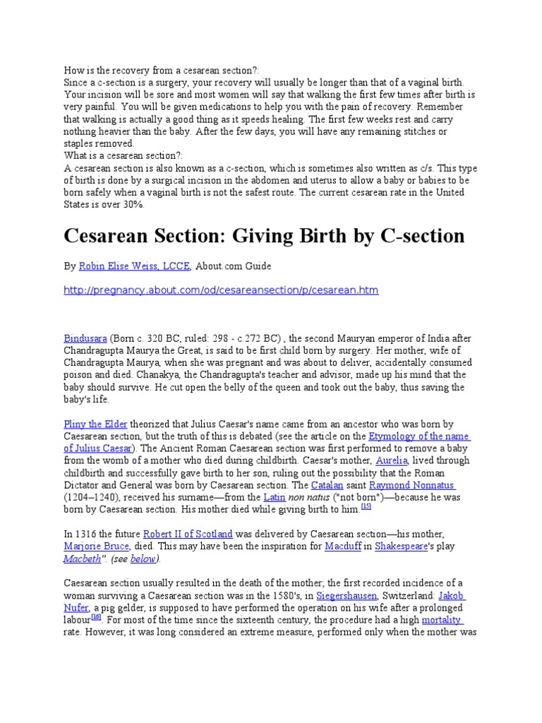 Cesarean Section Pdf Caesarean Section Motherhood