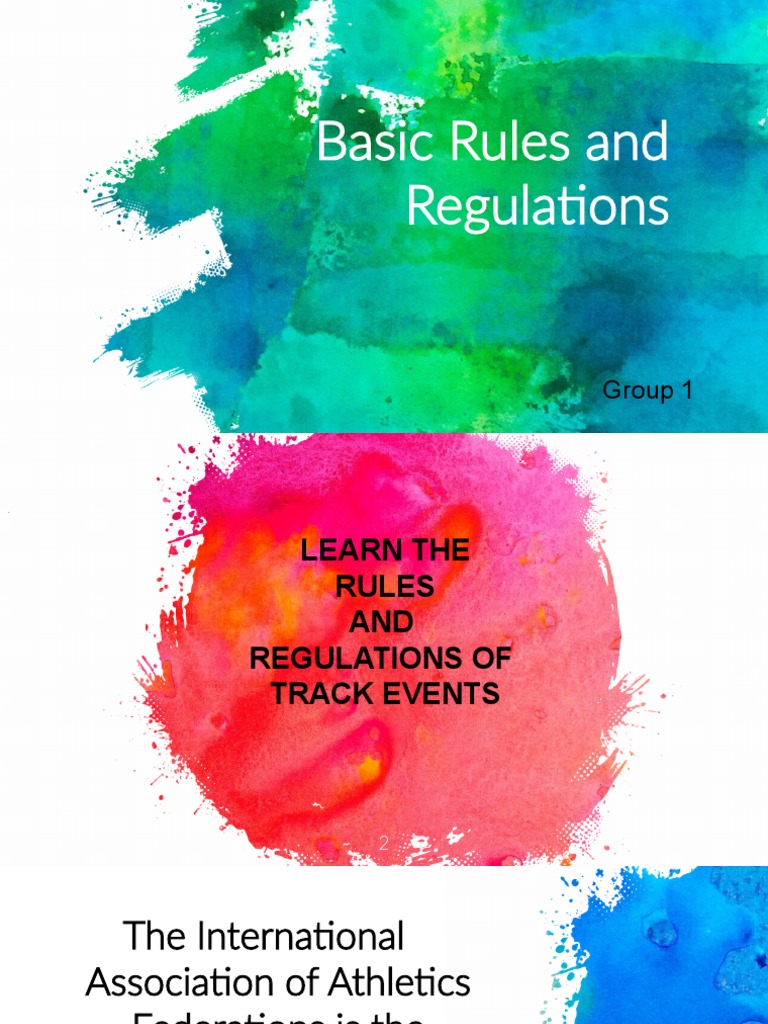 Basic Rules and Regulations: Group 1 | PDF | Track And Field | Games Of ...
