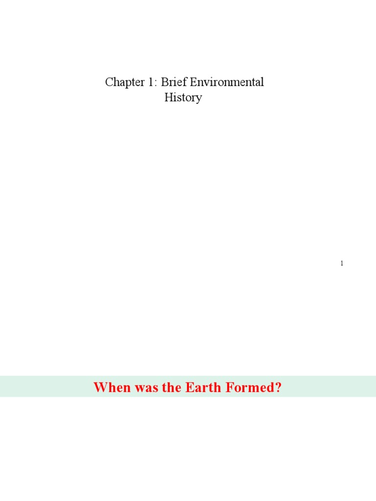 Chapter 1: Brief Environmental History | PDF | Anthropocene | Human