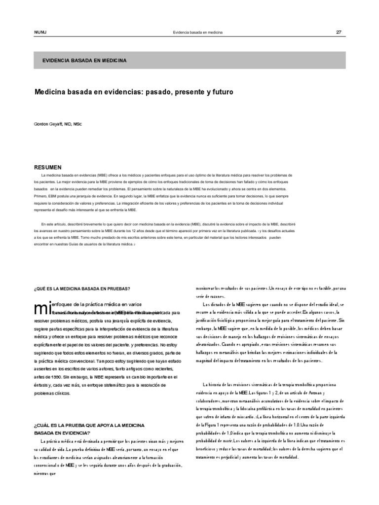 GUYATT+-+Evidence+Based+Medicine,+past,+present+and+future en Es | PDF ...