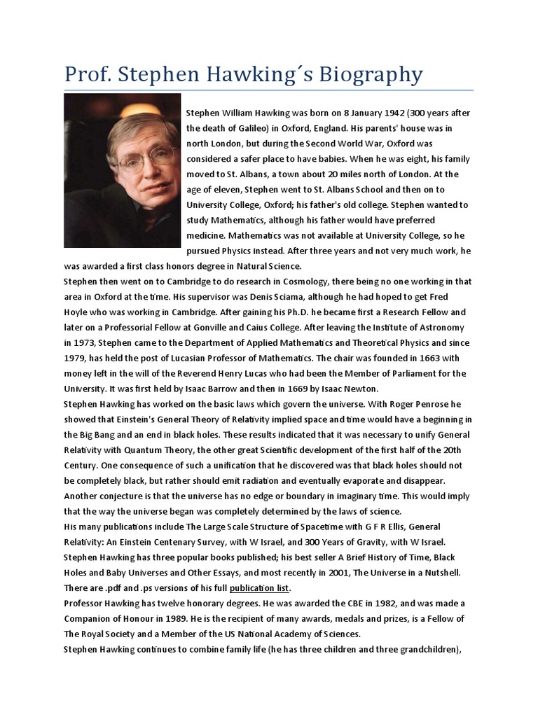 Stephen William Hawking | PDF | Stephen Hawking | Science