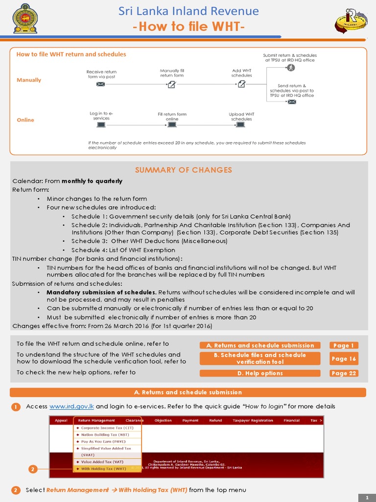 How To File WHT-: Summary of Changes | PDF | Withholding Tax | Identity ...