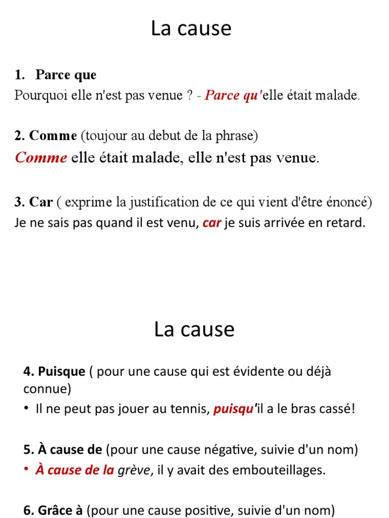 La Cause Et La Consequence | PDF