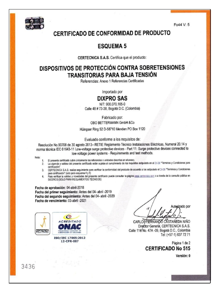 CERTIFICADO DPS Obbo | PDF