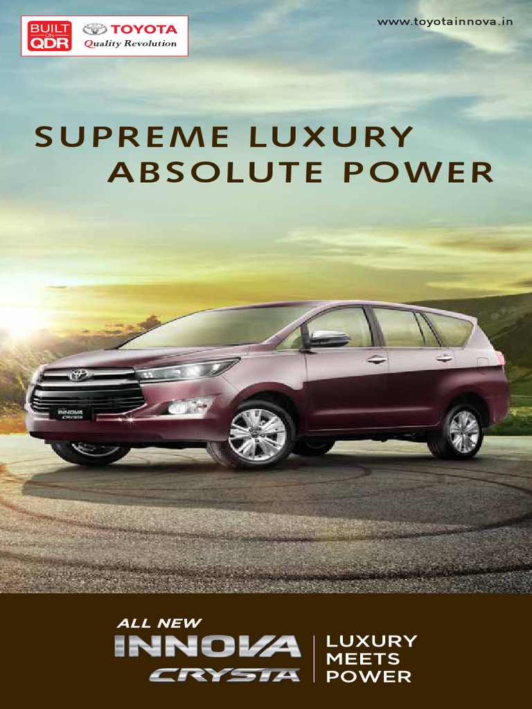E Brochure Innova Crysta Diesel Mobile | PDF | Manual Transmission ...