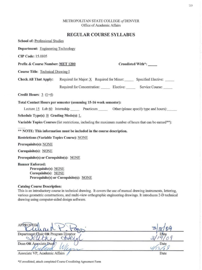 MET 1200 - Technical Drawing I | PDF | Computer Aided Design | Space