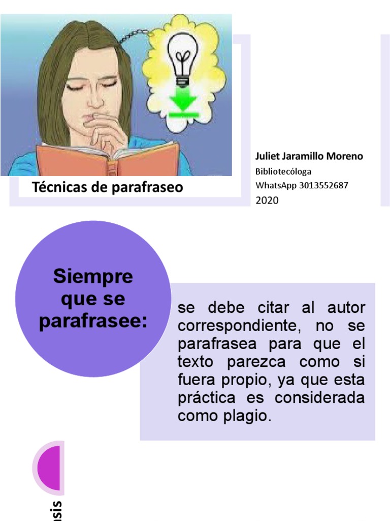 Técnicas de Parafraseo Efectivas | PDF | Artes del Lenguaje y ...
