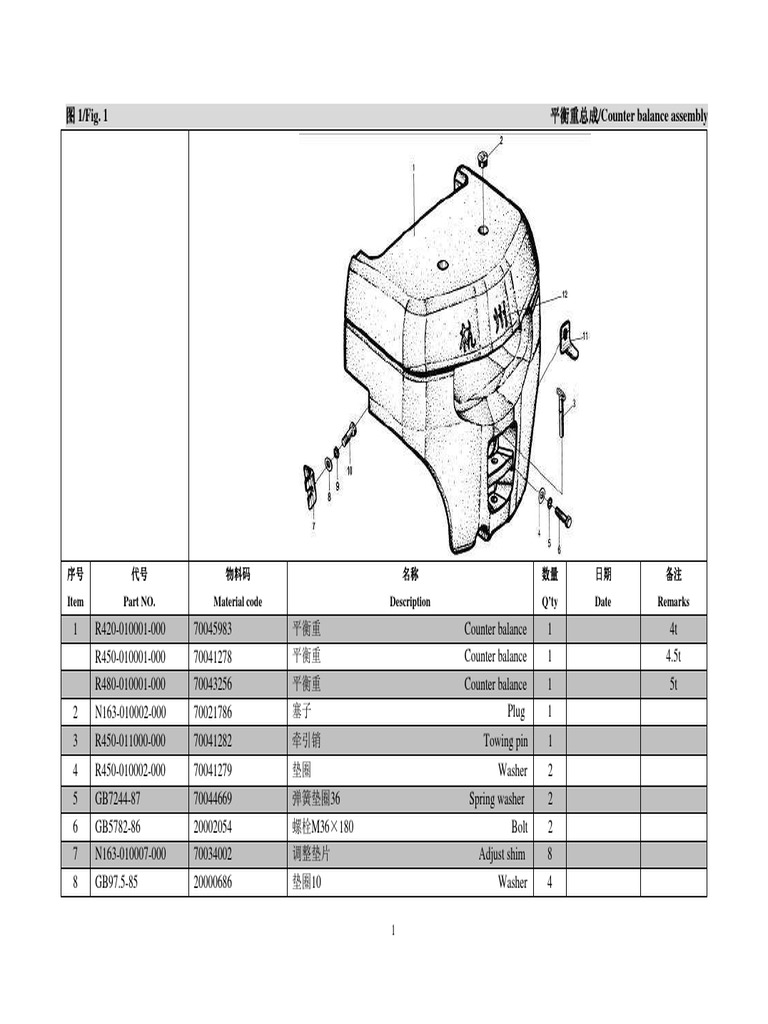 4.5T R Spare Parts Book | PDF