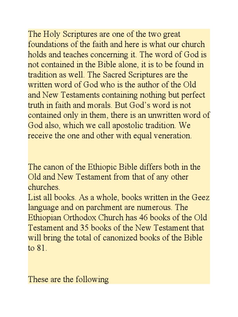 The Holy Scriptures Are One of The Two Great Foundations of The Faith ...