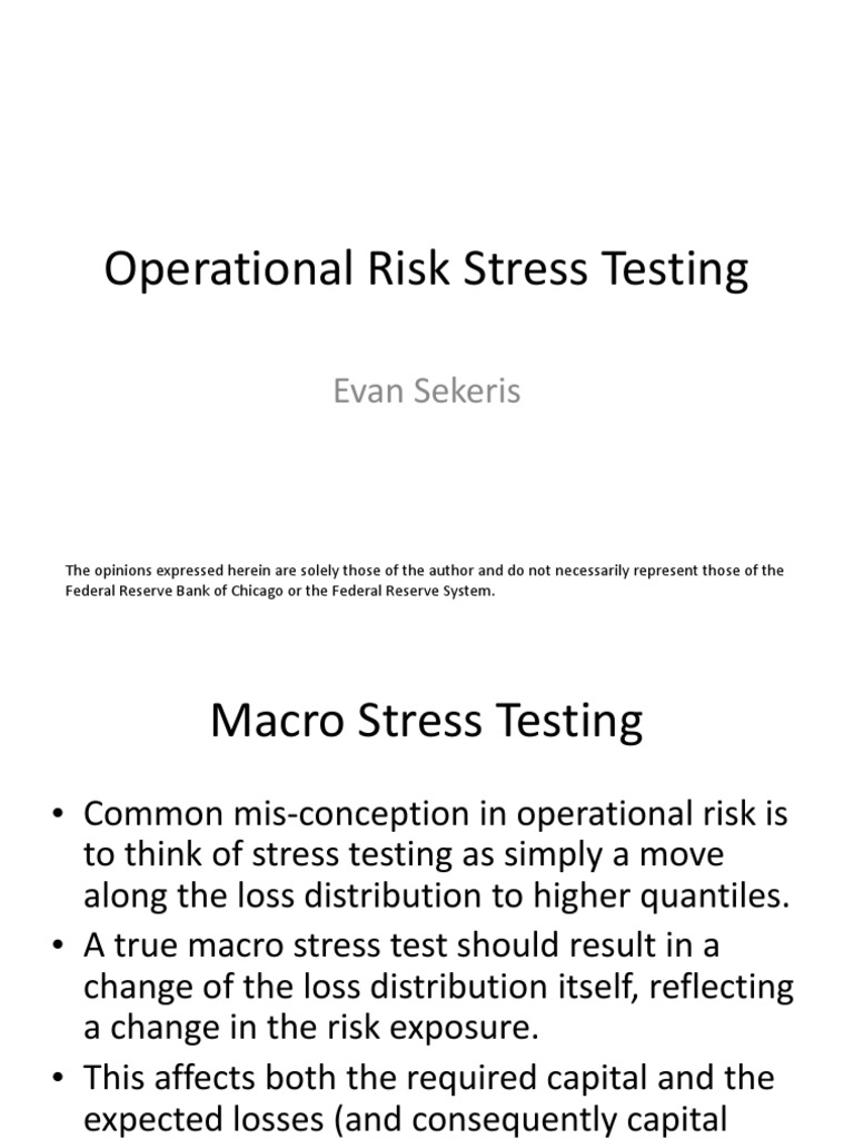 Operational Risk Stress Testing: Evan Sekeris | PDF | Operational Risk ...