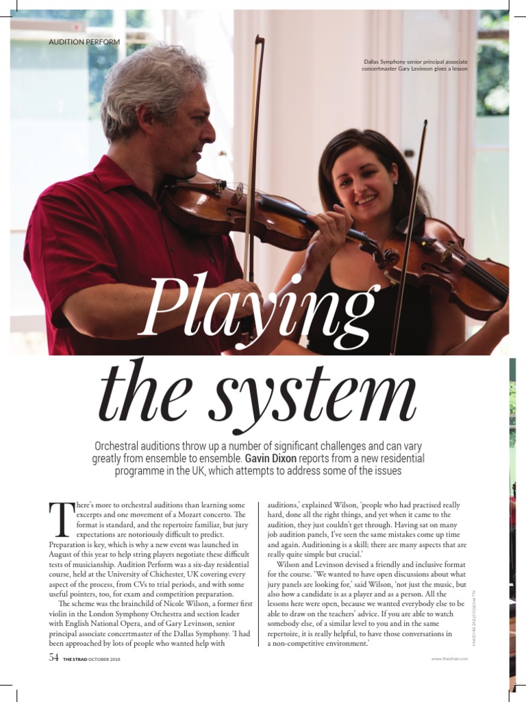 Audition Perform Strad Magazine | PDF | Orchestras | Audition